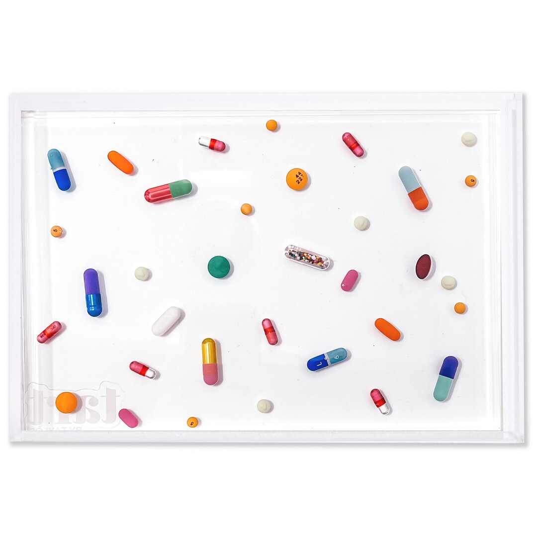 Small Acrylic Tray Colorful REAL Pill Capsules Perfect - Etsy