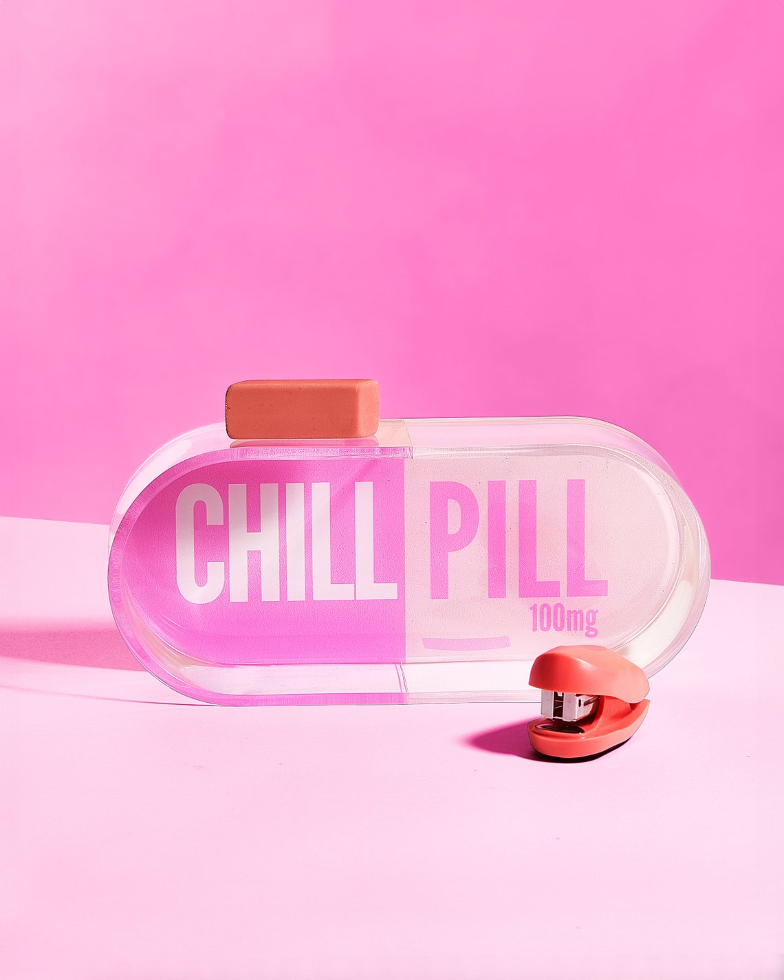 Pink Chill Pill Acrylic Trinket Tray Perfect Catchall for Nightstand or ...