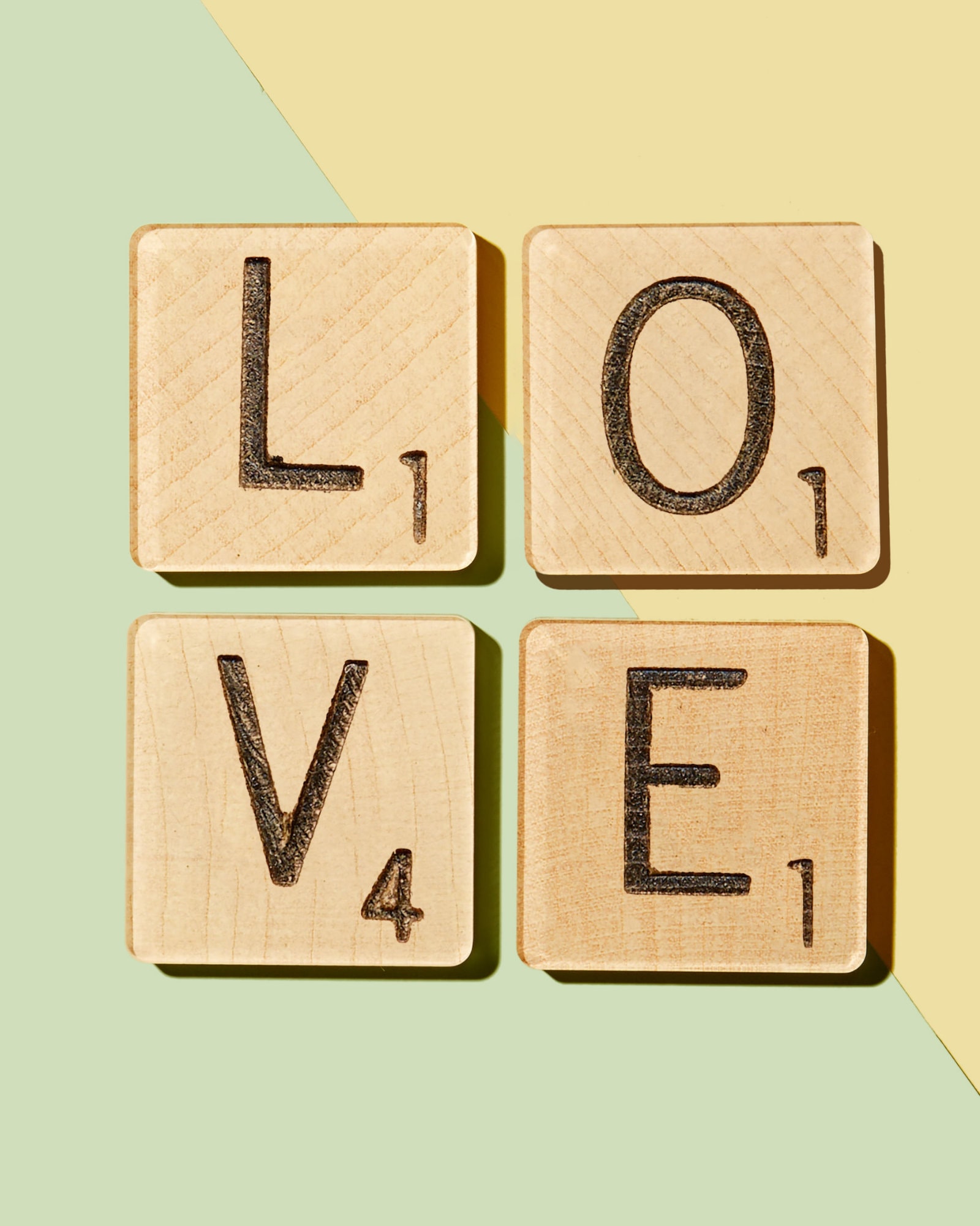 LOVE Scrabble Letter Tiles set of 4 Acrylic Drink Coasters Coffee Table ...