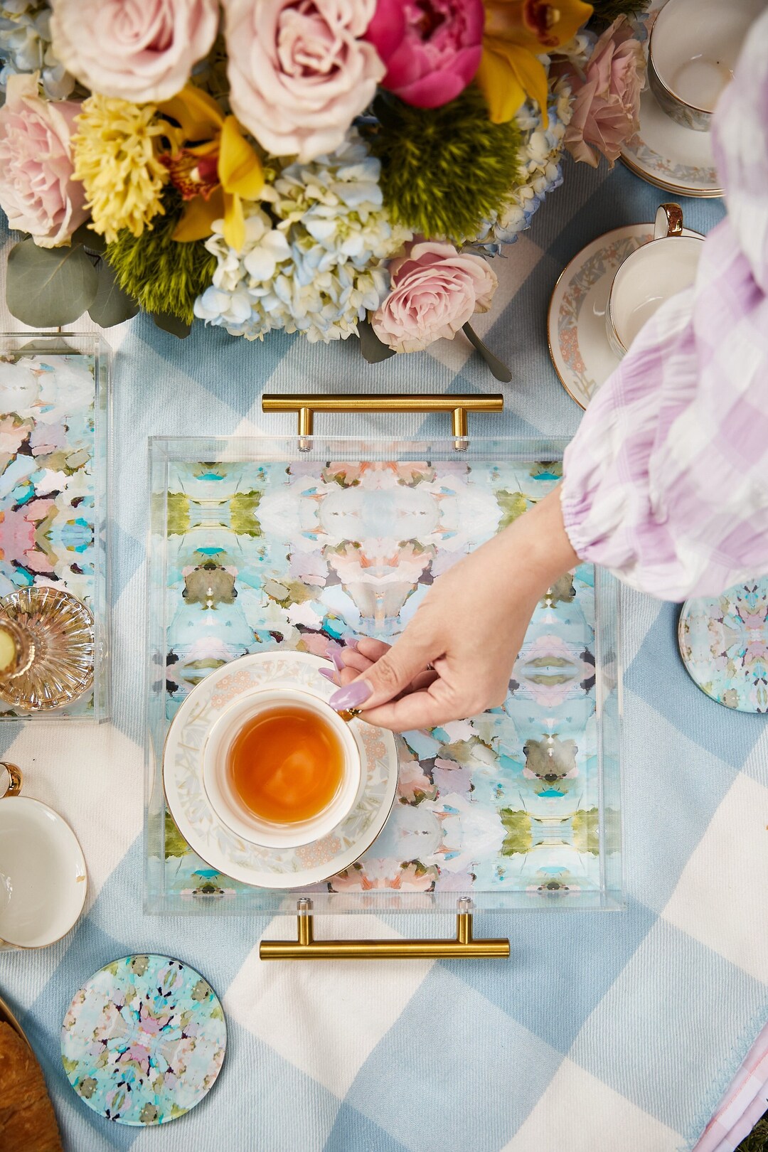Large Acrylic Tray With Gold Handles Martini Olives Pattern - Etsy