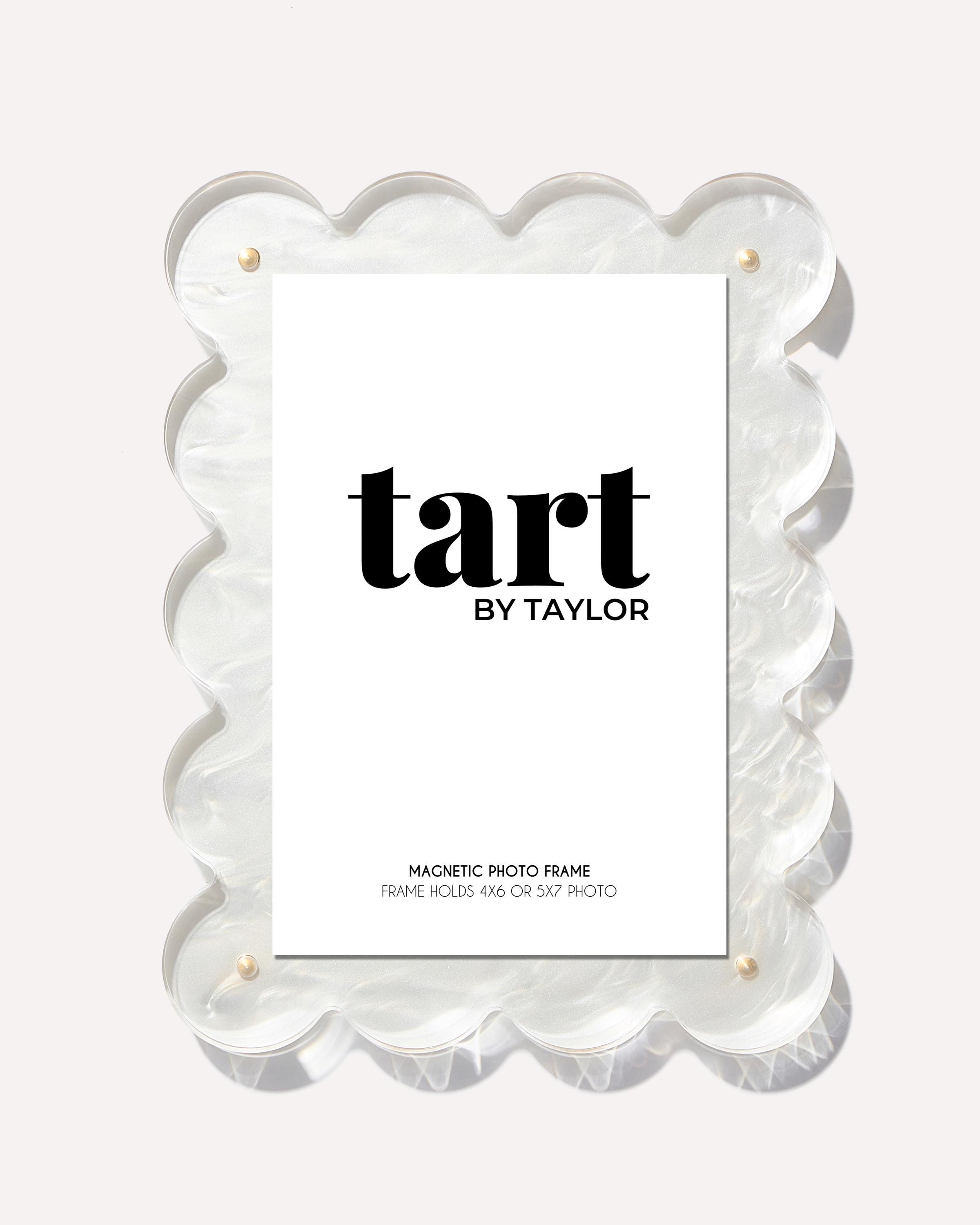 Pearl Scalloped Acrylic Picture Frame | Freestanding With Gold Magnets ...