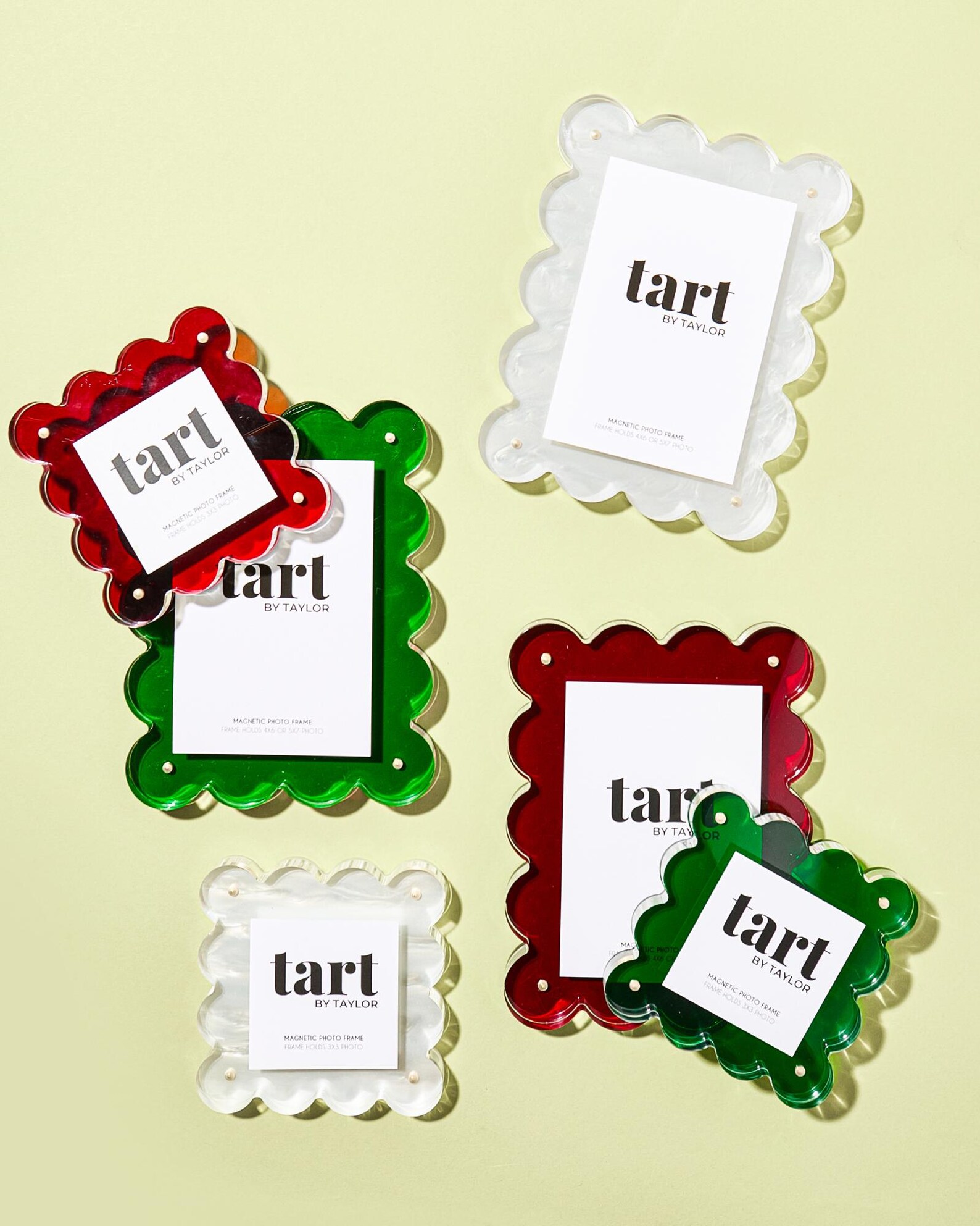 Pearl Scalloped Acrylic Picture Frame | Freestanding With Gold Magnets ...