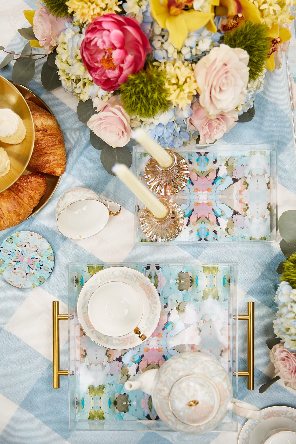 Large Acrylic Tray With Gold Handles Martini Olives Pattern laura Park ...