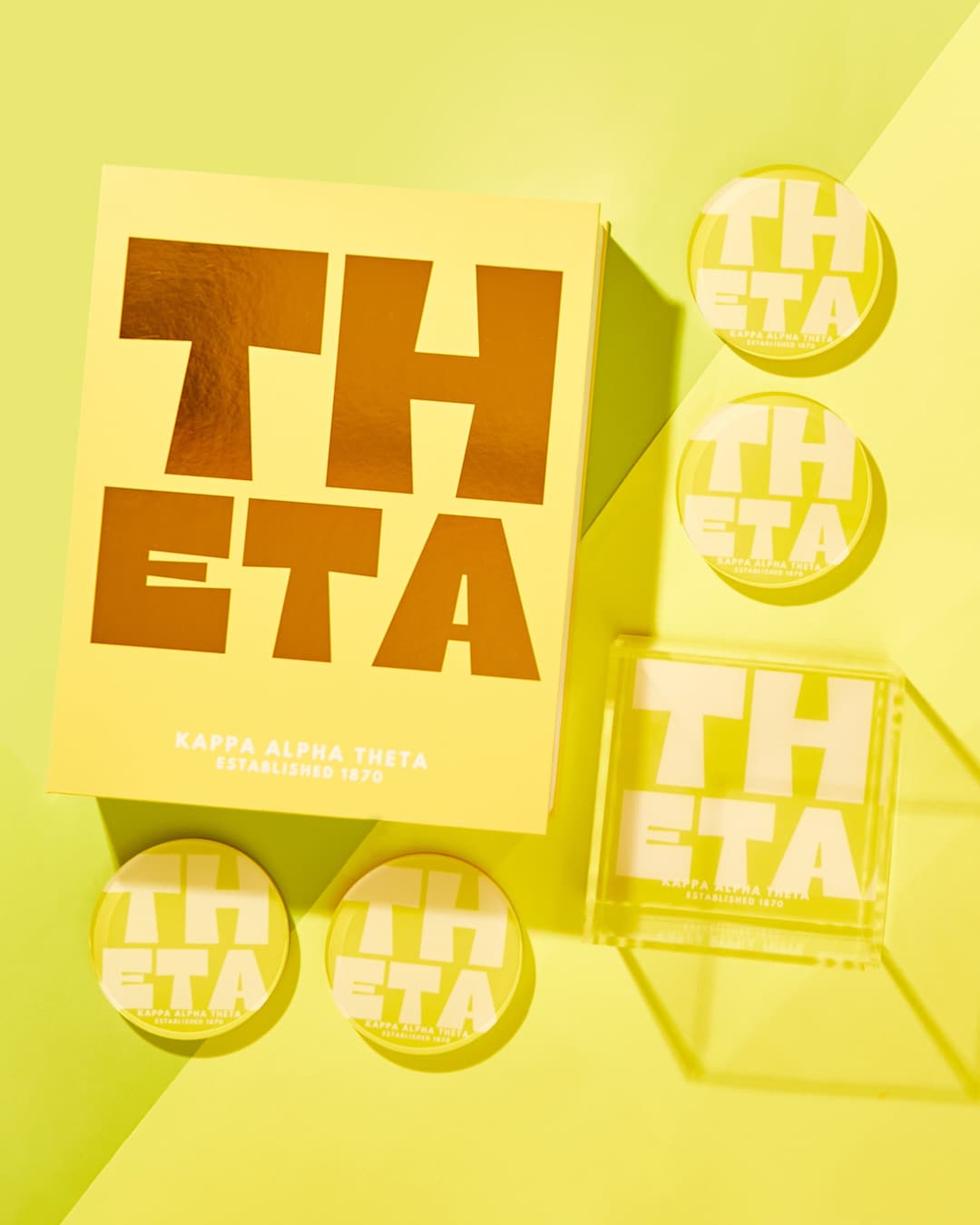 Kappa Alpha Theta Sorority Bundle Includes 4 Acrylic Coasters, Trinket ...