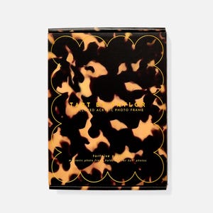 Tortoise Print Scalloped Acrylic Picture Frame | Freestanding With Gold ...