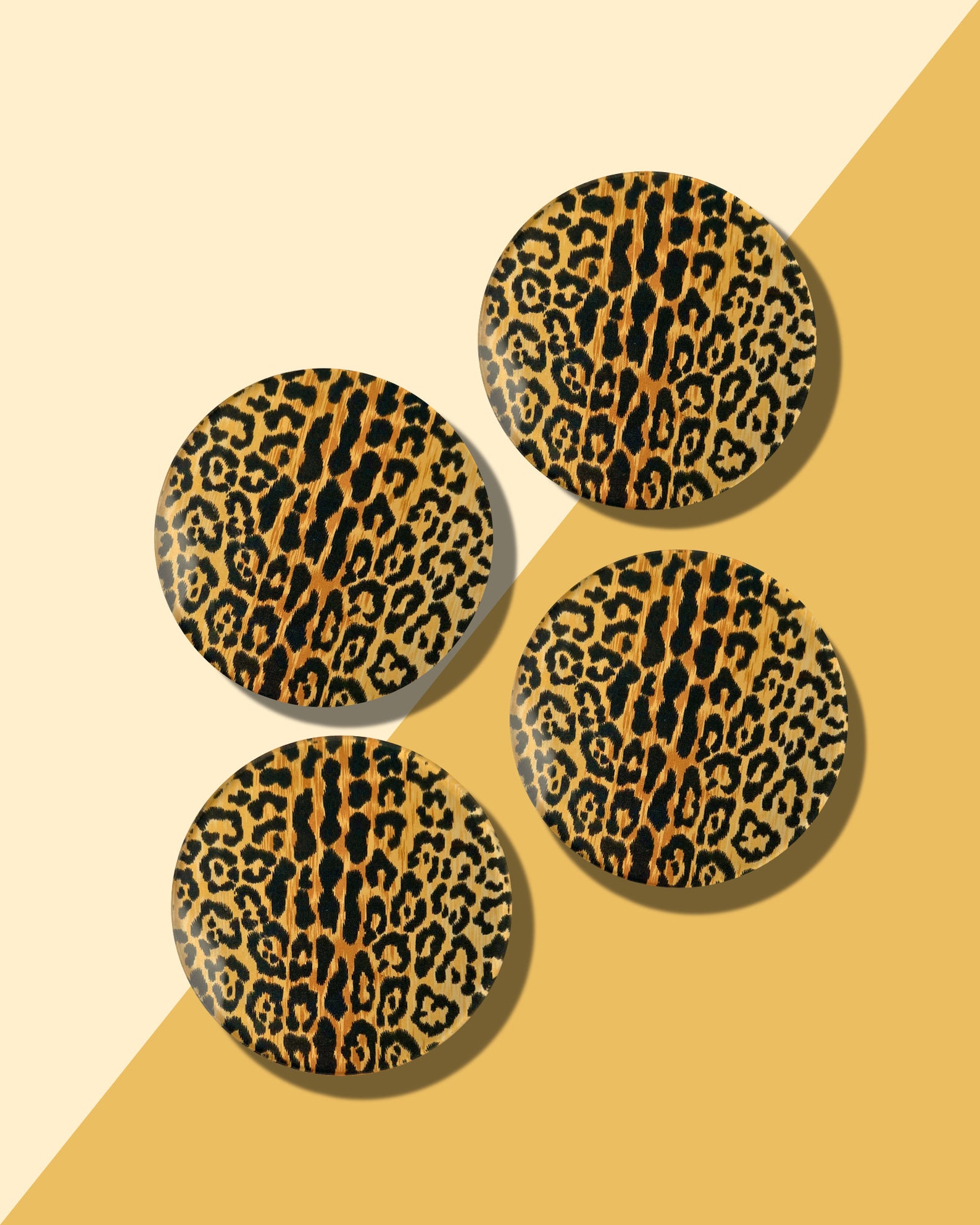 Leopard Print Acrylic Drink Coasters | Coffee Table, Bar Cart or Desk ...