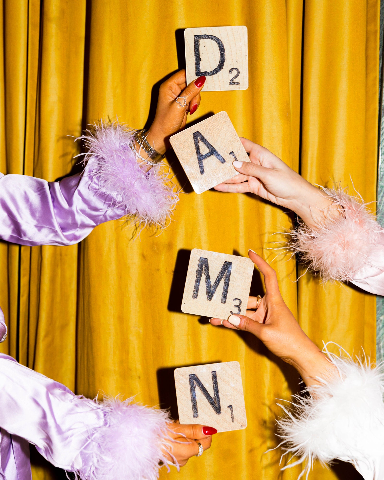 DAMN Scrabble Letter Tiles set of 4 Acrylic Drink Coasters Coffee Table ...