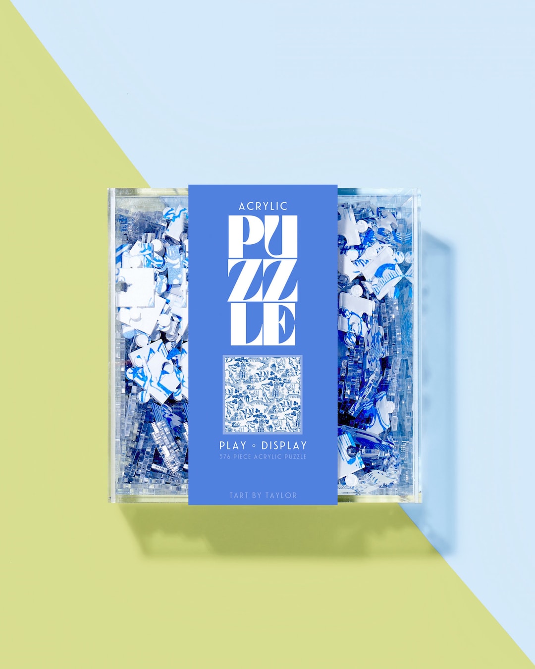 Acrylic Puzzle + Matching Decorative Acrylic Display Box - Blue and ...