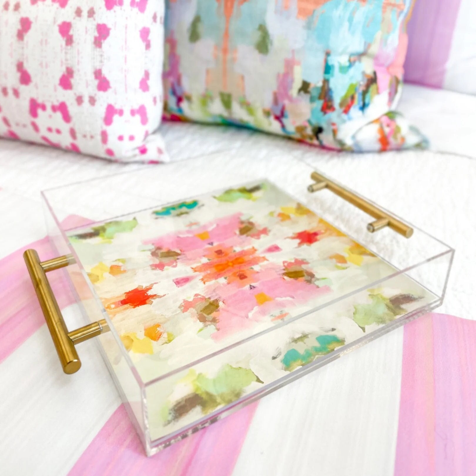 online shopping site Large Acrylic Tray with Gold Handles | Giverny ...