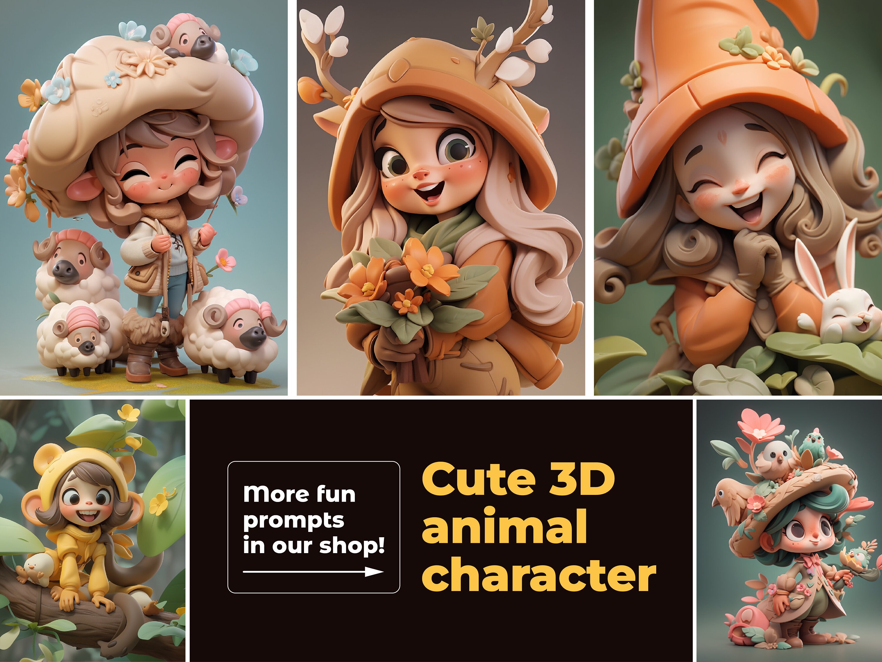 Custom AI Anime Character Illustration, Midjourney Prompt 2D Clipart ...