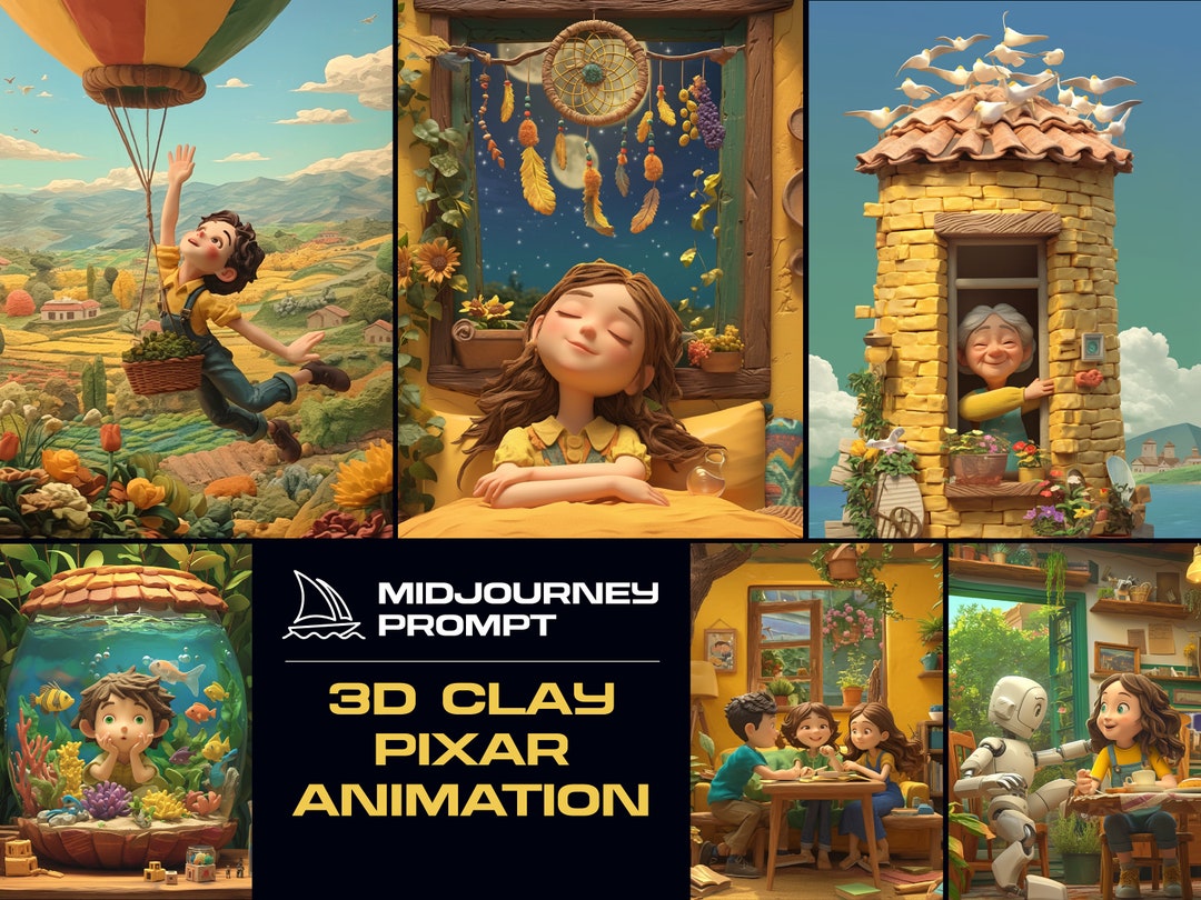 Ultimate Cute 3D Clay Pixar Animation Character Midjourney Prompts for ...