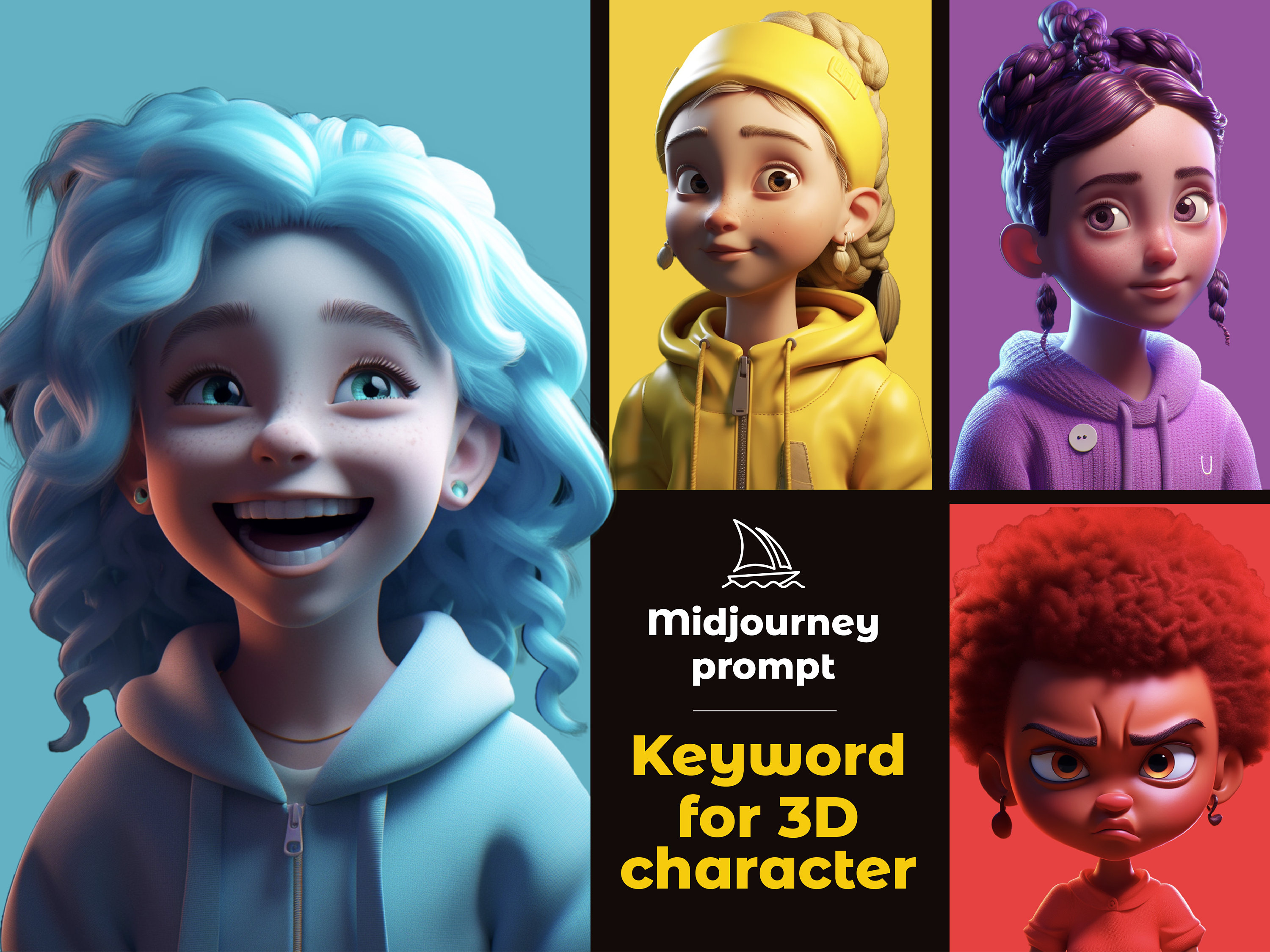 Ultimate Midjourney Prompts Customisable Cute 3D Character Best AI Art ...