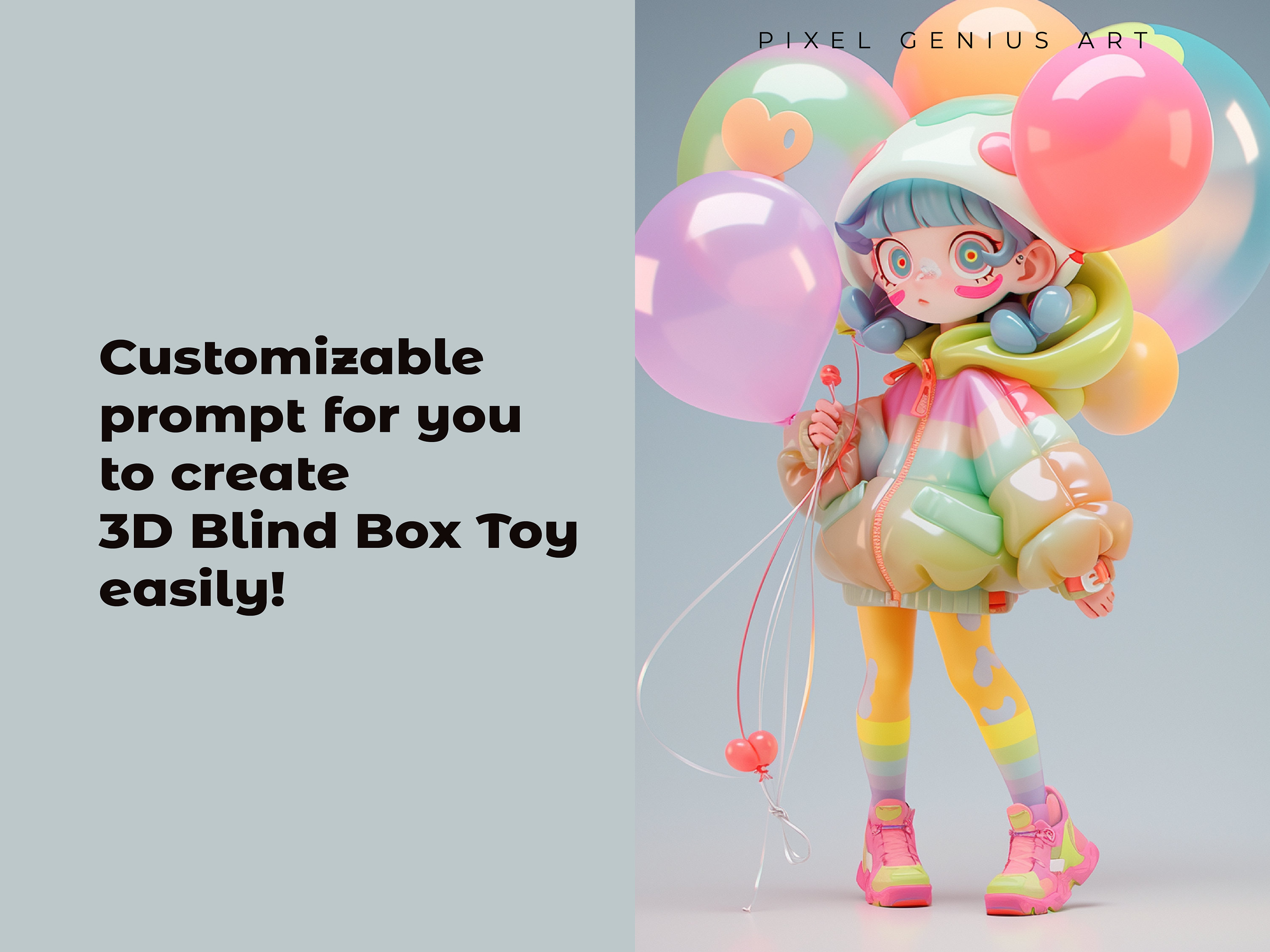 Ultimate Cute 3D Blind Box Toy Anime Character Midjourney Prompts for ...