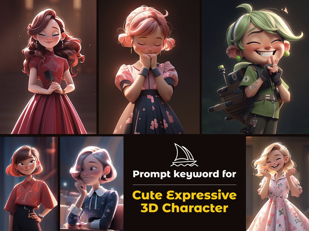 Ultimate Midjourney Prompts Cute Expressive 3D Character, Customisable ...
