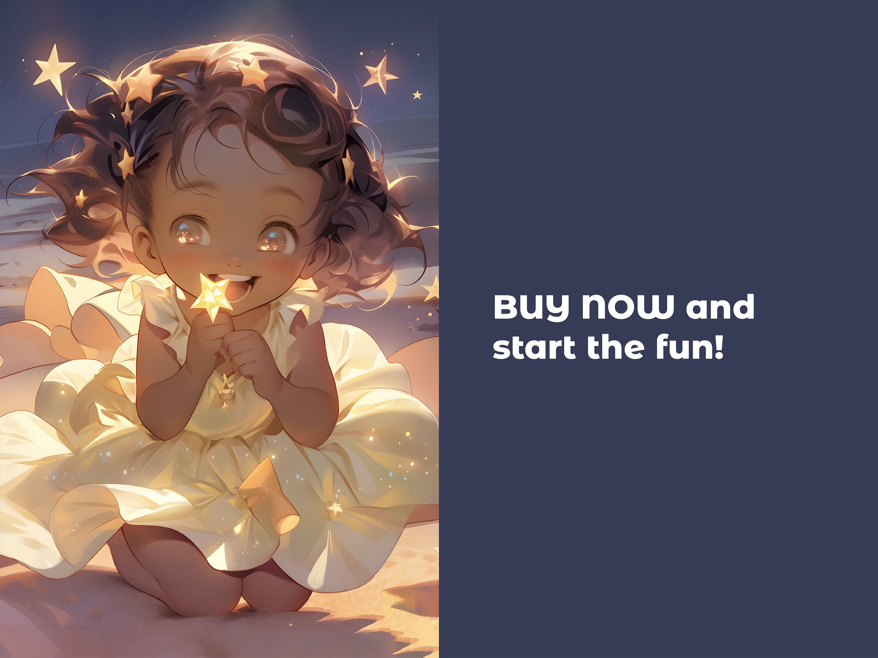 Midjourney Prompt Cute Angel Baby Playing Stars Poster Advert for ...