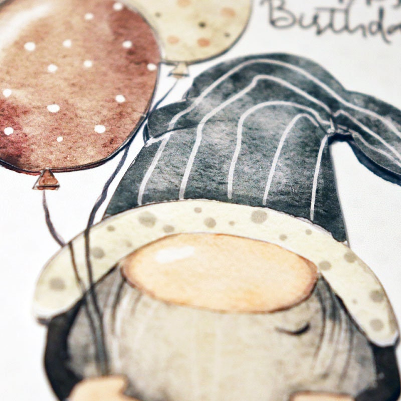 Handmade Layered "happy Birthday" Gnome Card - Etsy