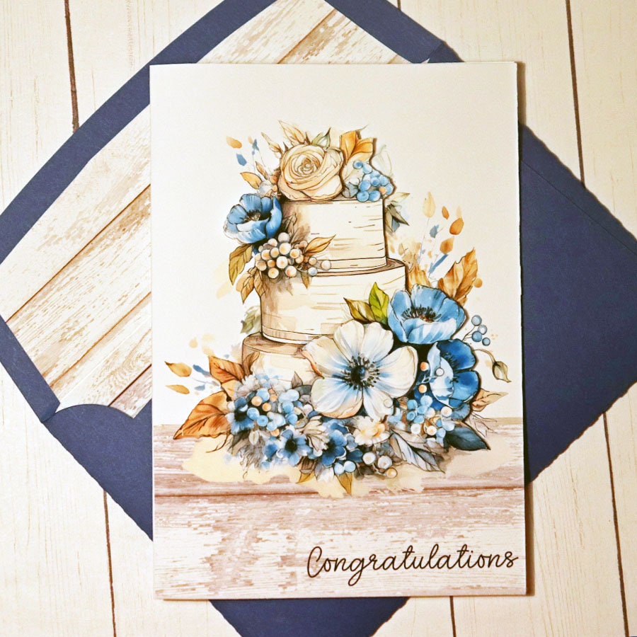 Handmade Layered Wedding Cake With Matching Envelope and Liner - Etsy