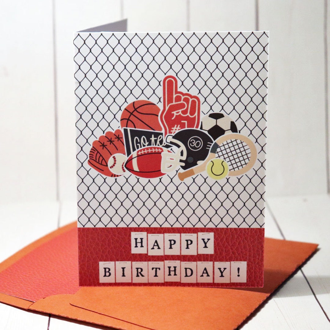 Handmade happy Birthday Ball Card With Matching Envelope - Etsy