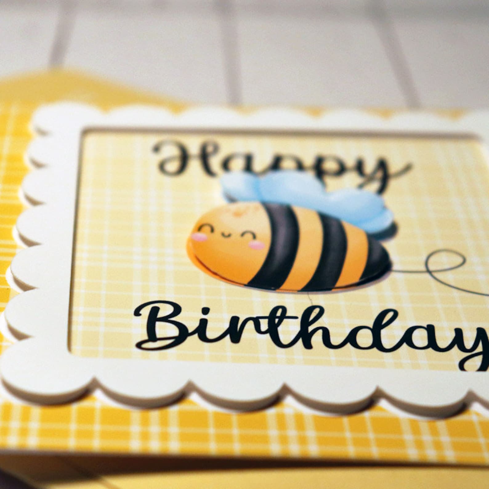 Handmade "hapbee Birthday" Card With Matching Envelope - Etsy