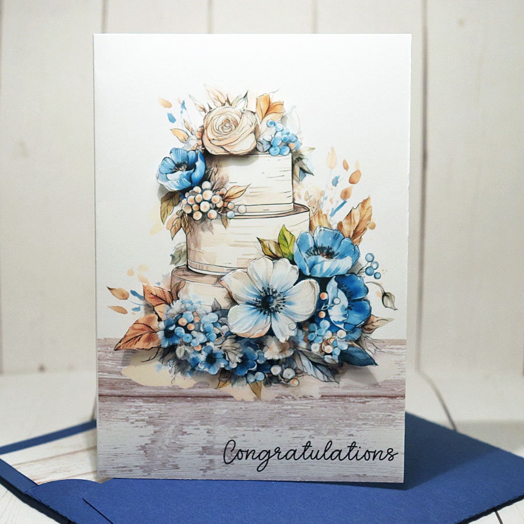 Handmade Layered Wedding Cake With Matching Envelope and Liner - Etsy