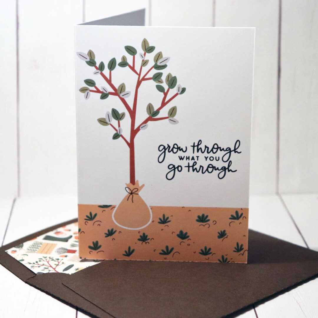 Handmade "grow Through What You Go Through" Card With Matching Envelope ...