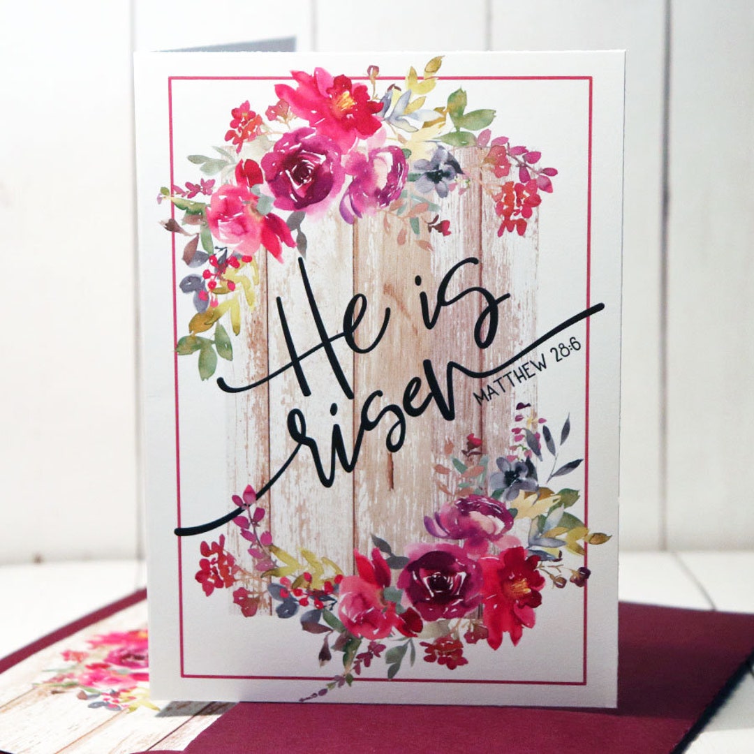 Handmade "he is Risen" Card With Matching Envelope and Liner - Etsy
