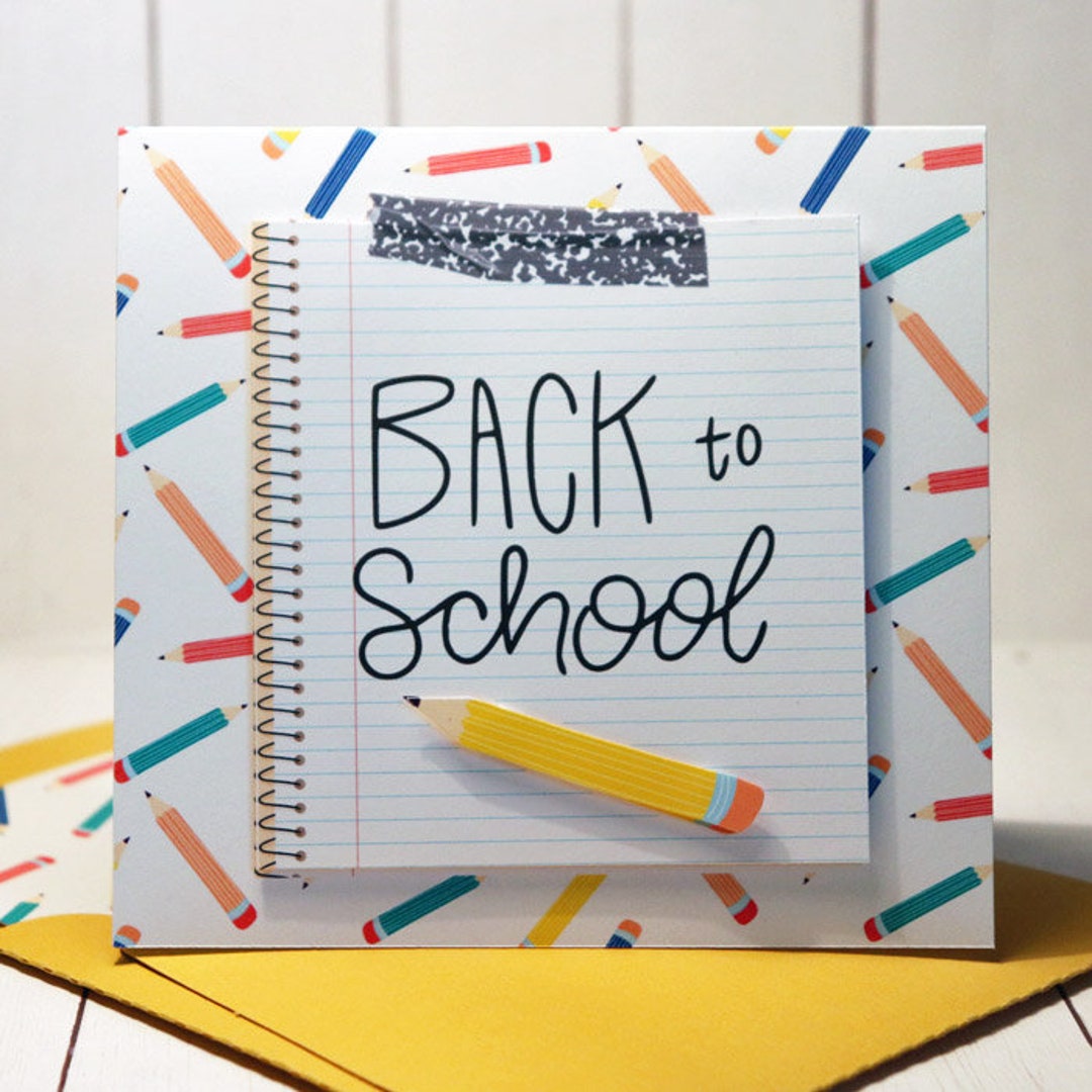 Handmade Card "back to School" With Matching Envelope and Liner - Etsy