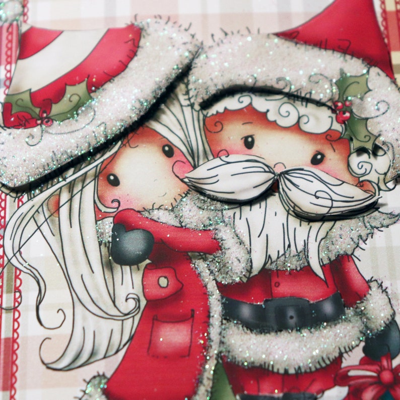 Handmade Layered "mr. and Mrs. Claus" Christmas Card - Etsy