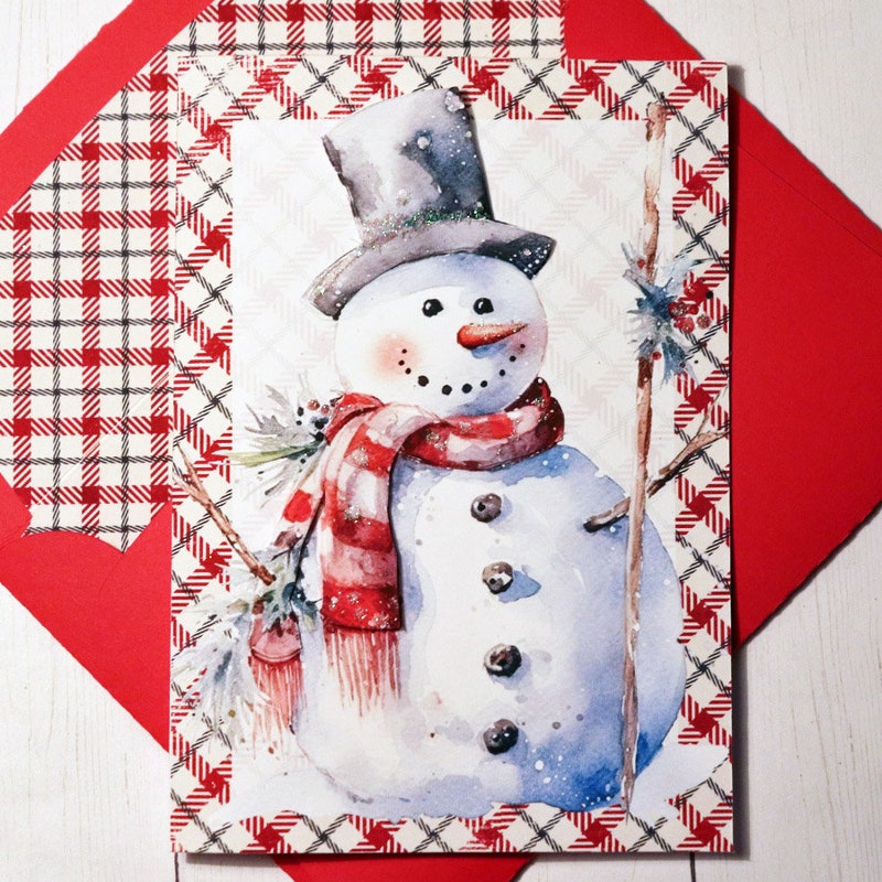 Snowman Card - Etsy