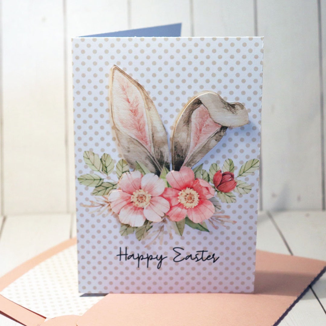 Handmade Layered "happy Easter" Card With Matching Envelope - Etsy