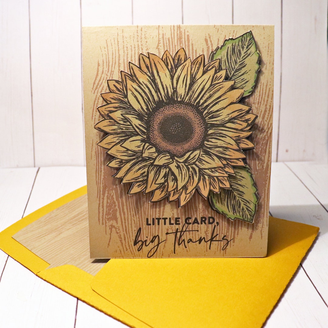 Handmade Layered Sunflower Card With Matching Envelope and Liner - Etsy
