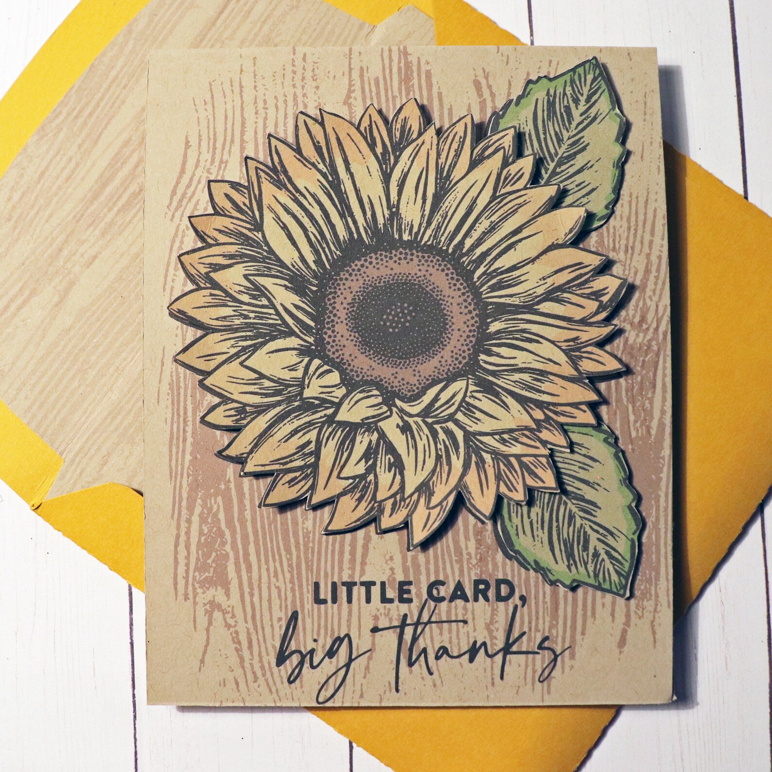 Handmade Layered Sunflower Card With Matching Envelope and Liner - Etsy