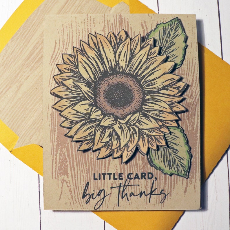 Handmade Layered Sunflower Card With Matching Envelope and Liner - Etsy