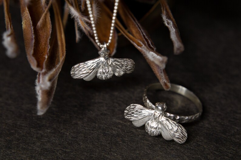 Moth Silver Ring Handcrafted Insect Ring Bohemian Modern - Etsy