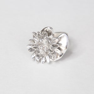 Big and Beautiful: Handcrafted Water Lily Silver Ring - Etsy