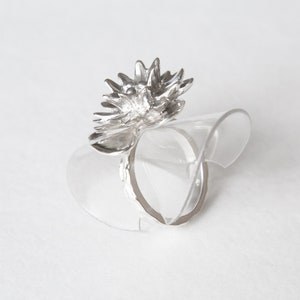 Big and Beautiful: Handcrafted Water Lily Silver Ring - Etsy