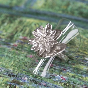 Big and Beautiful: Handcrafted Water Lily Silver Ring - Etsy