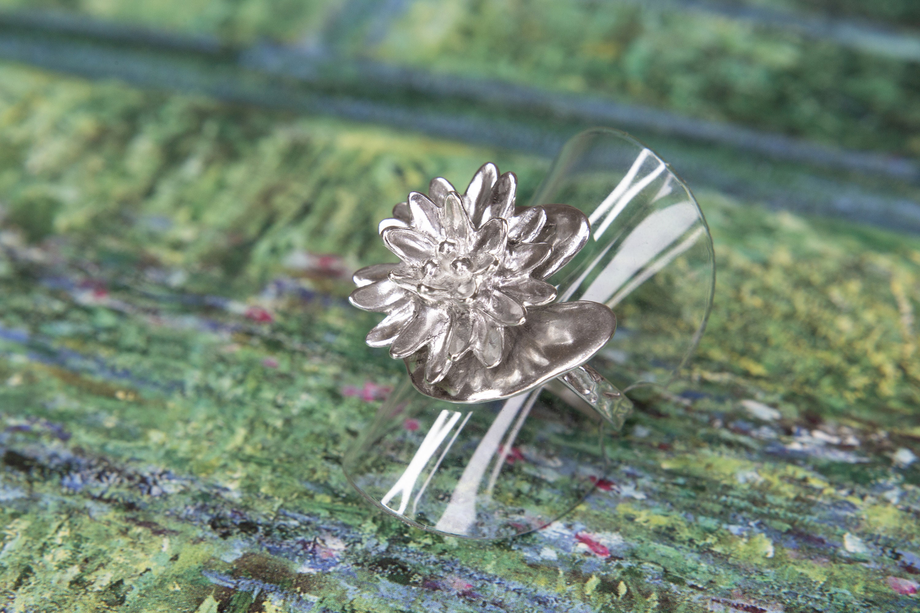 Big and Beautiful: Handcrafted Water Lily Silver Ring - Etsy