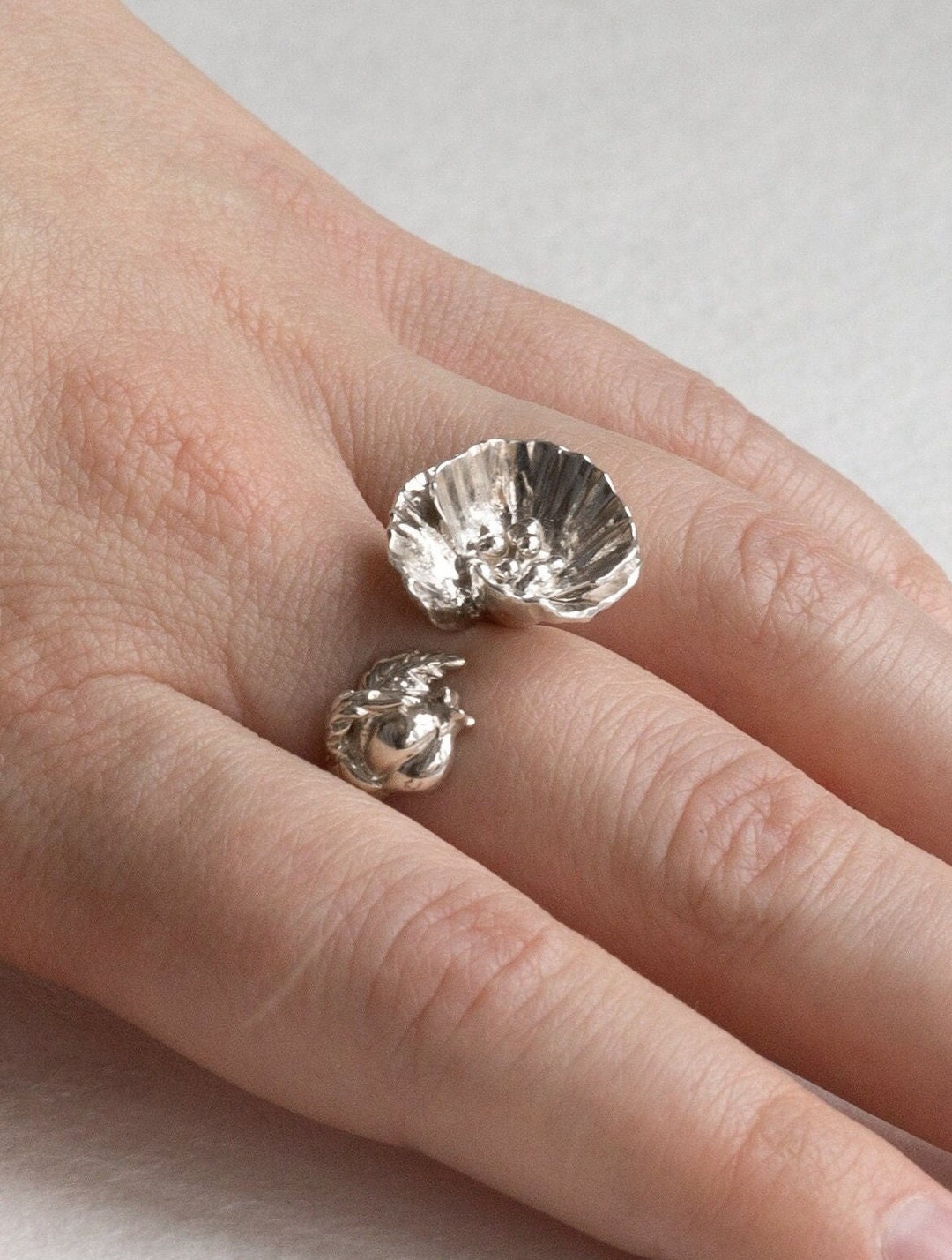 Adjustable Poppy Flower Silver Ring, Botanical Handmade Jewellery, Gift ...