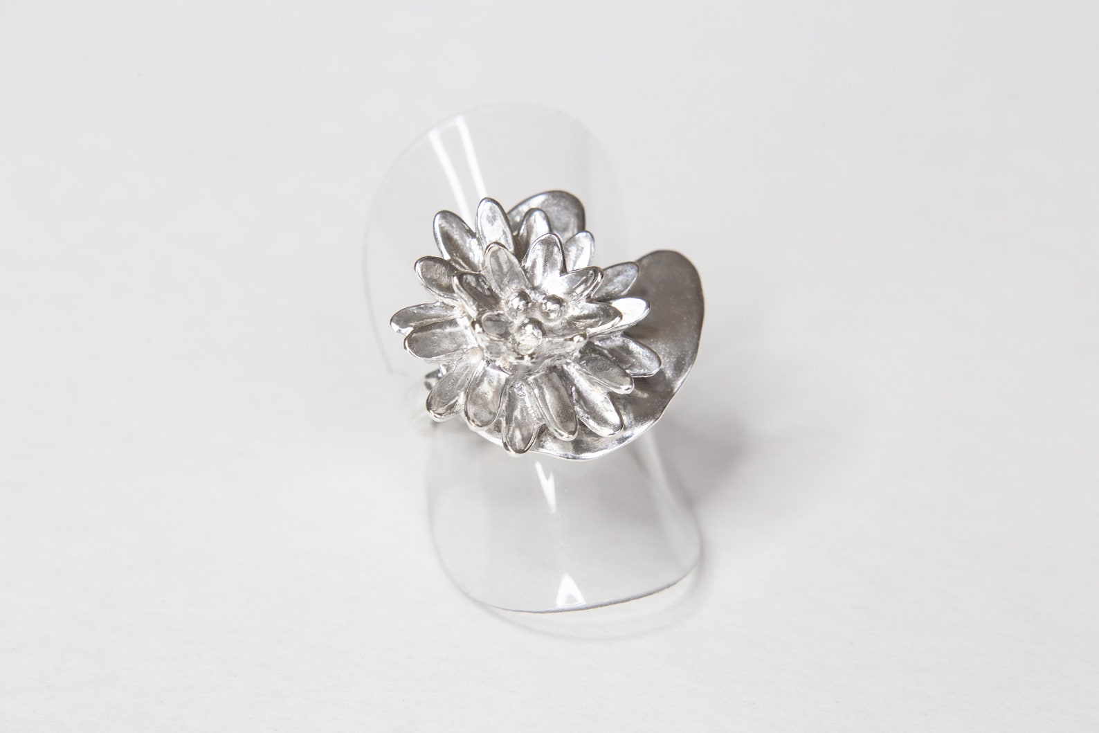 Big and Beautiful: Handcrafted Water Lily Silver Ring - Etsy
