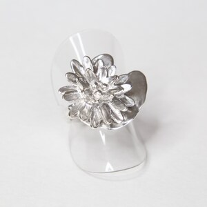 Big and Beautiful: Handcrafted Water Lily Silver Ring - Etsy