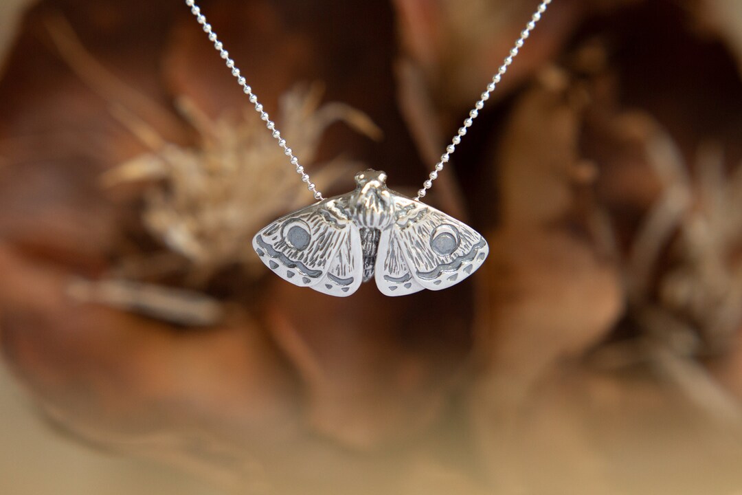 Handcrafted Moth Silver Pendant - Unique Piece of Nature-inspired ...