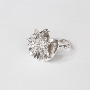 Big and Beautiful: Handcrafted Water Lily Silver Ring - Etsy