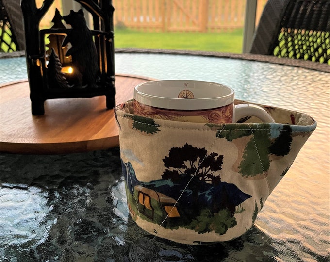 Microwave Mug Cozy, Cotton Cozy, Coffee Mug Cozy, Coffee Time Mug Cozy ...