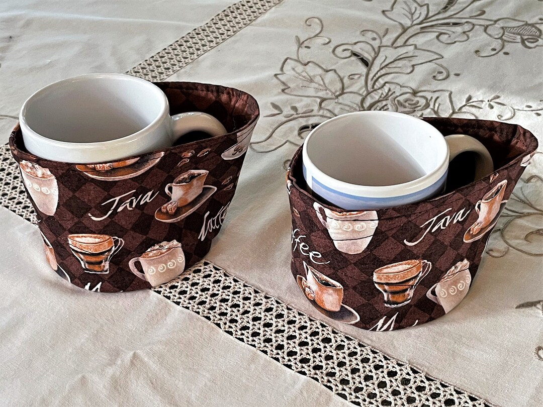 Microwave Mug Cozy, Cotton Cozy, Coffee Mug Cozy, Coffee Time Mug Cozy ...