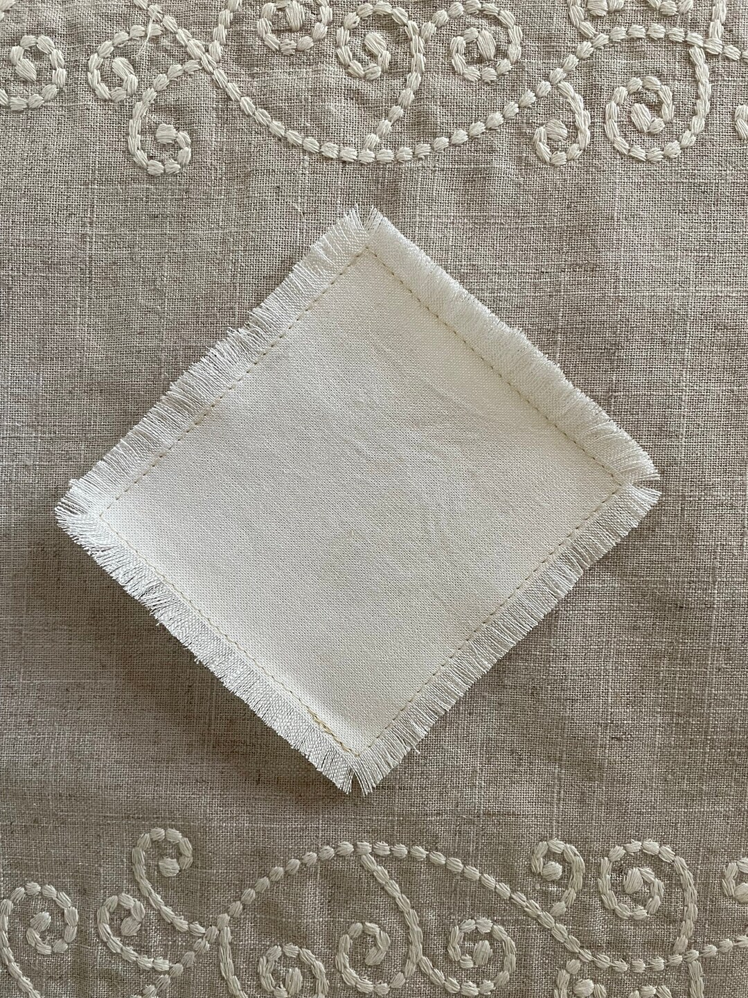 Linen Coasters, Cloth Coasters, Farmhouse Coasters, Frayed Linen ...