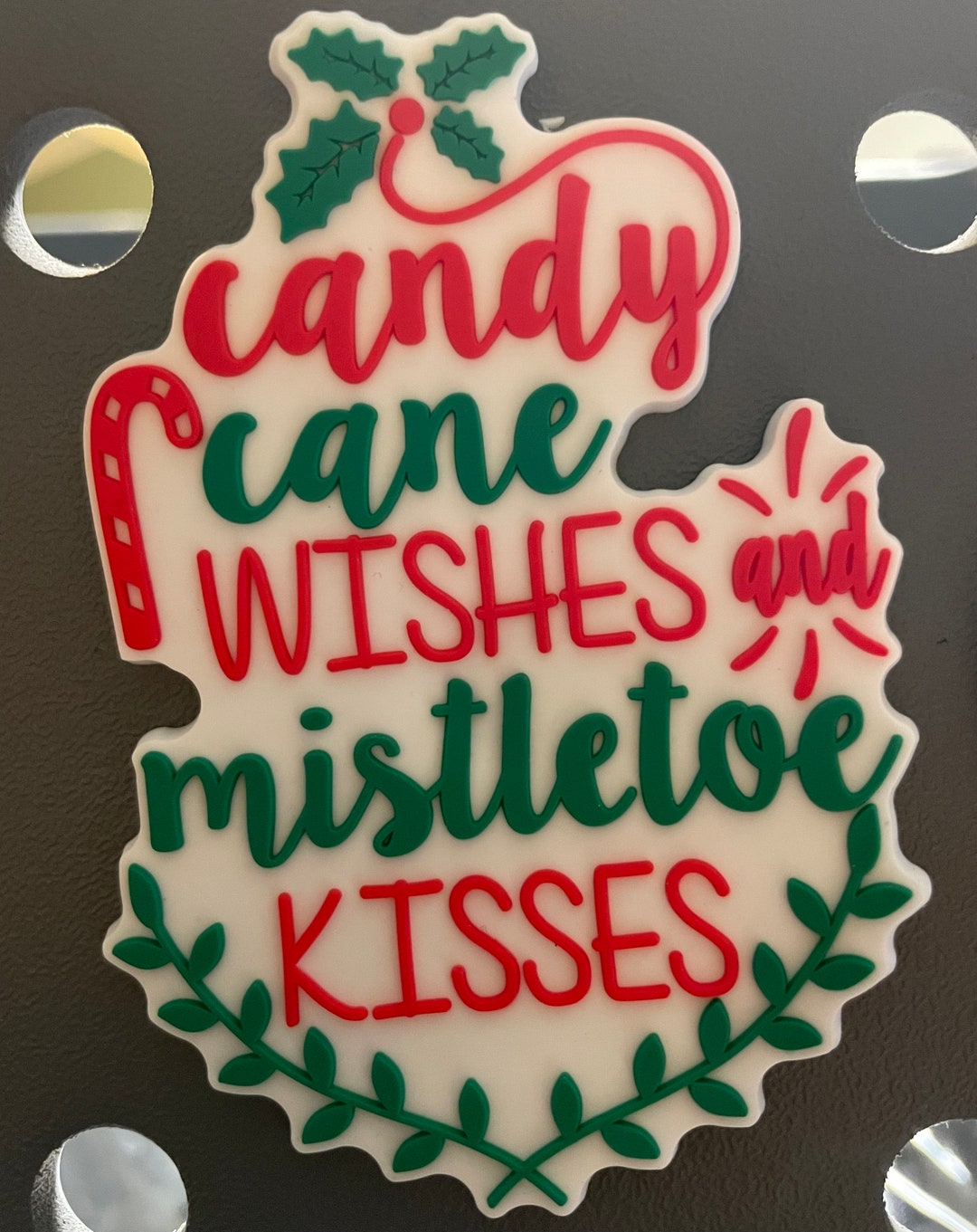 Candy Cane Mistletoe Bogg Bit Bag Charms for Bogg Bag - Etsy