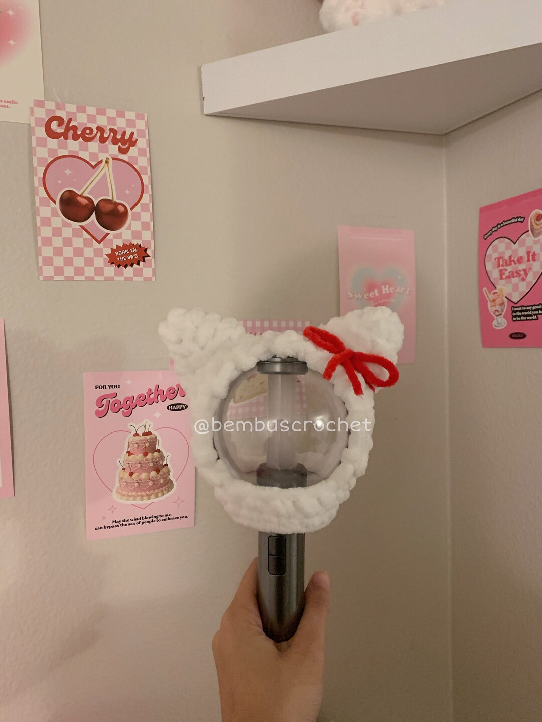 Engenebong, White Cat Enhyphen Lightstick Crochet Fluffy Cover - Etsy