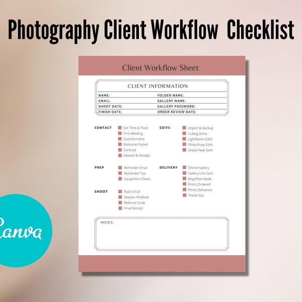 Workflow Checklist Template - Etsy Workflow Checklist Template - Etsy