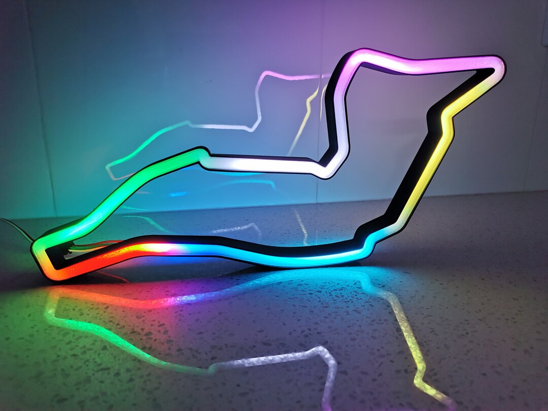 Italy Imola Animated LED RGB Neon Race Track Circuit Desk Wall Art ...